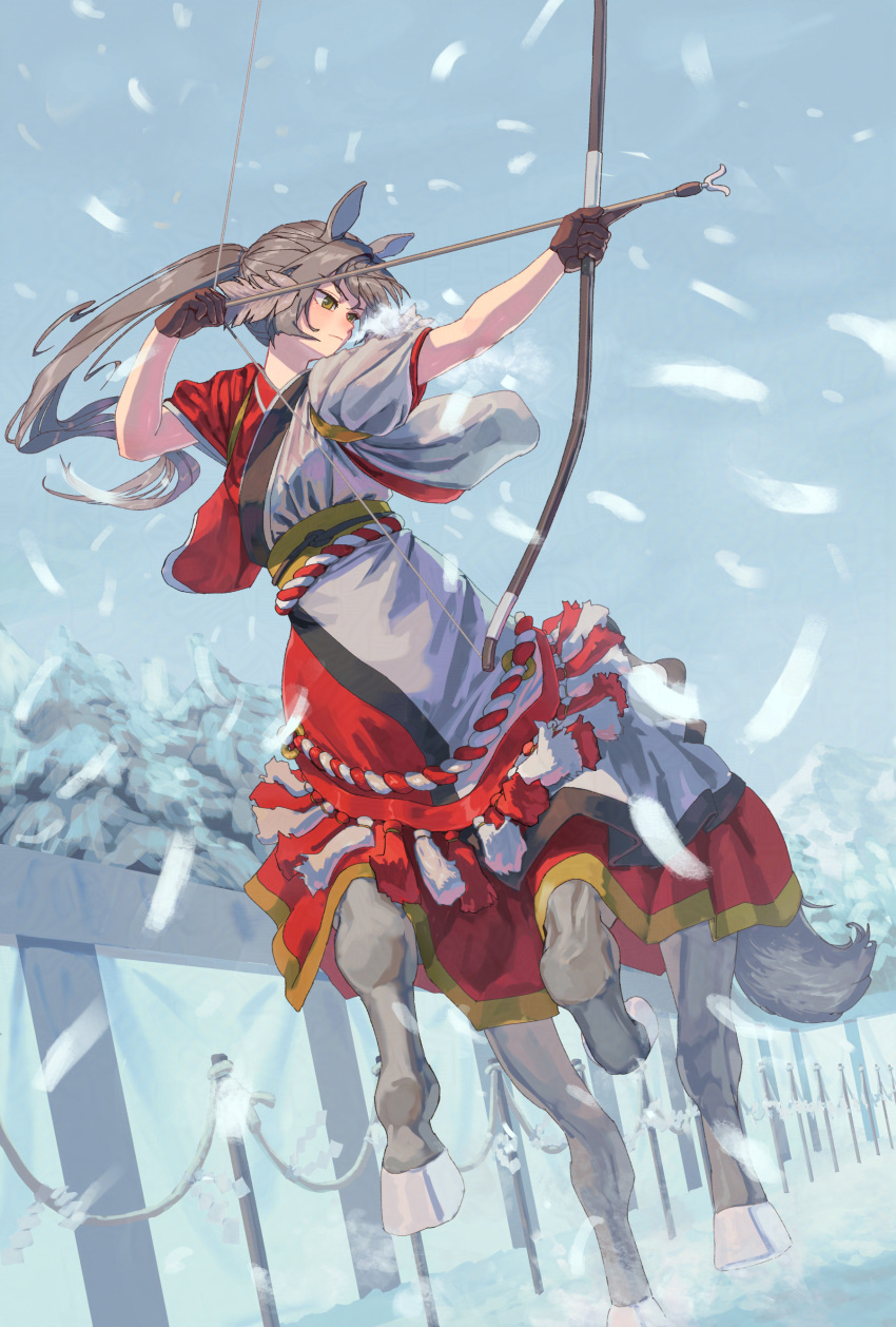 Safebooru - 1girl absurdres aiming animal ears arrow (projectile ...