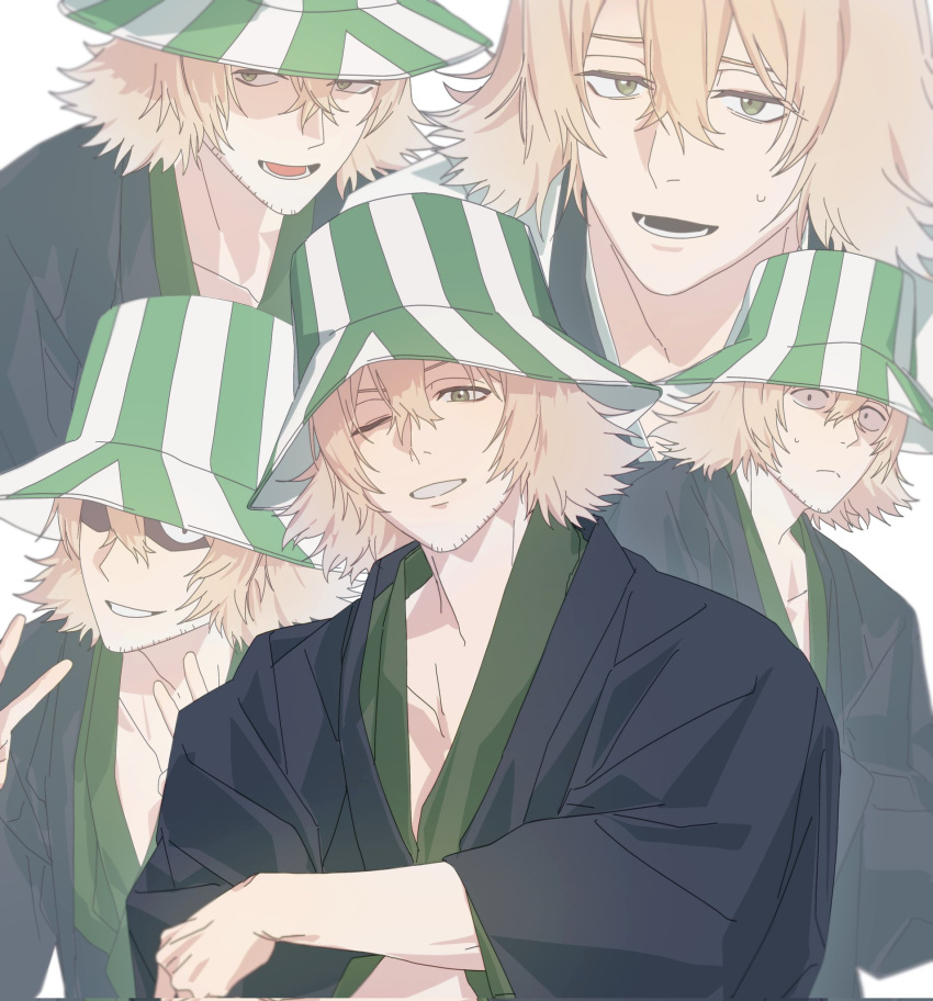Safebooru - 1boy beard stubble bleach bucket hat commentary request ...