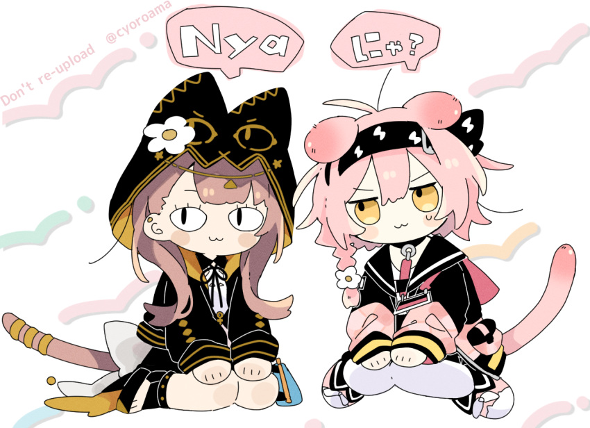 Safebooru - 2girls :3 animal ears arknights black hairband braid brown ...