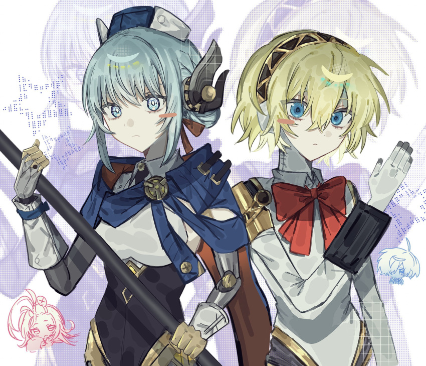 Safebooru - 1boy 3girls aigis (persona) aino (genshin impact) android ...