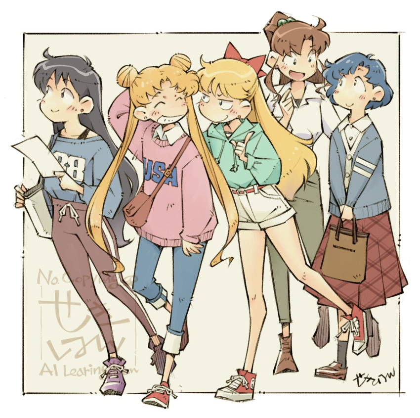 Safebooru - 5girls ^ ^ aino minako aqua hoodie bag bishoujo senshi ...
