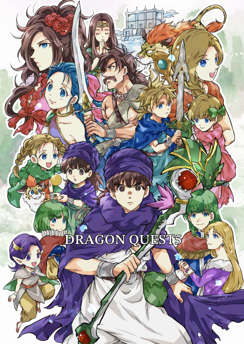 Safebooru - 6+boys 6+girls absurdres age progression armor bella (dq5 ...