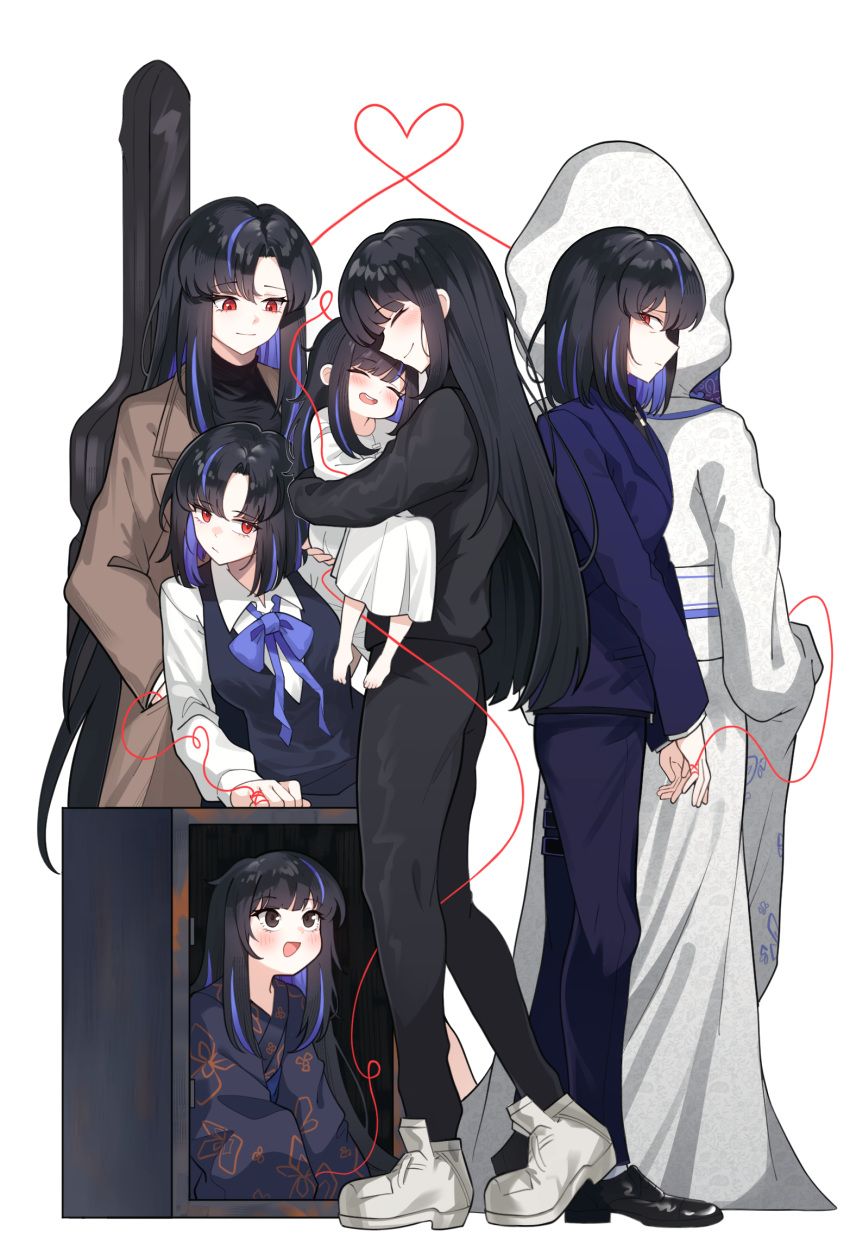 Safebooru 6 Girls Araya Project Moon Black Eyes Black Hair Black