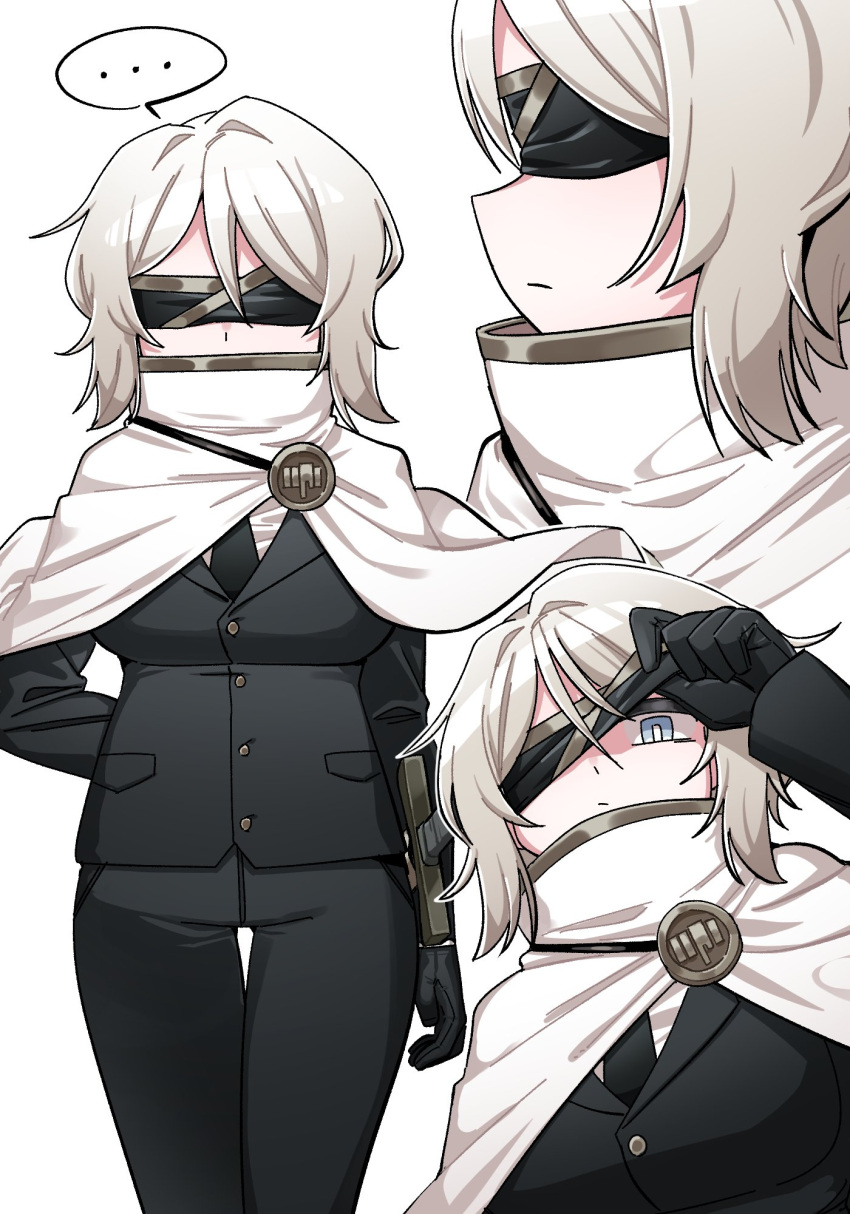 Safebooru - ... 1girl arm behind back black gloves black necktie black ...