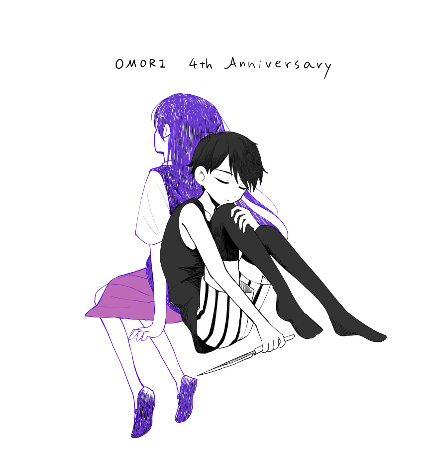 Safebooru - 1boy 1girl absurdres anniversary antenna hair black hair ...