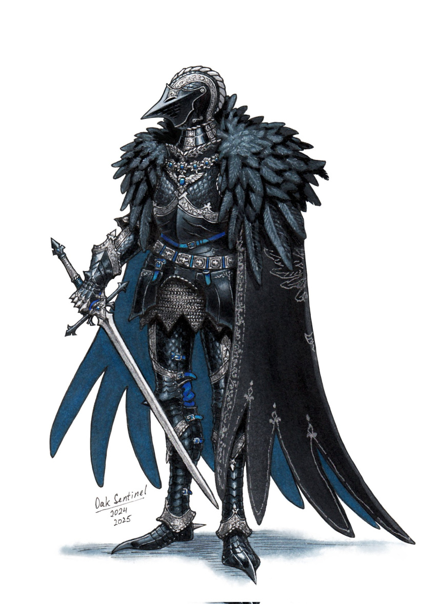 Safebooru - 1boy armor artist name bevor cape chainmail commentary ...
