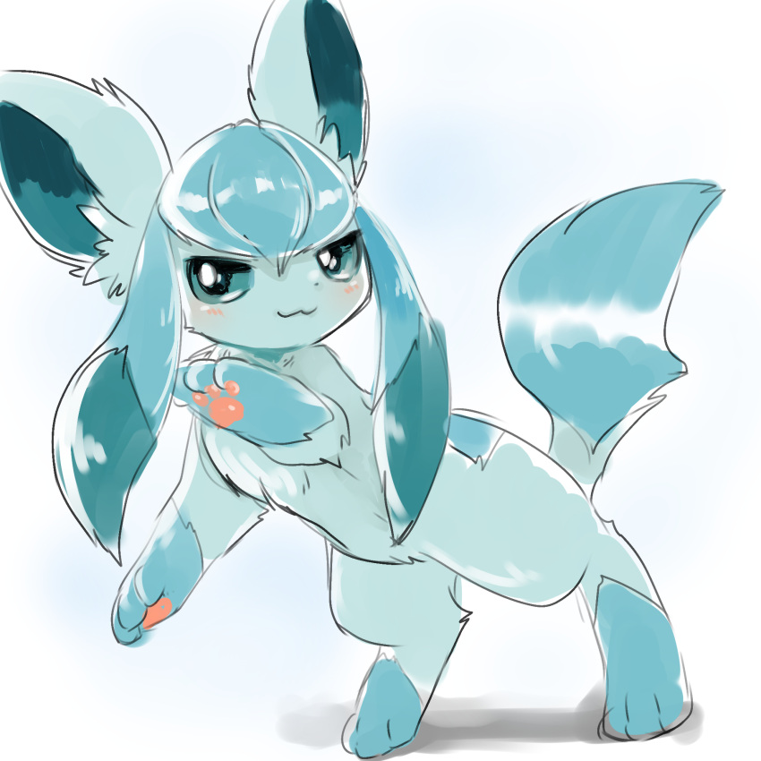 Safebooru - :3 animal focus blue eyes commentary request glaceon ...