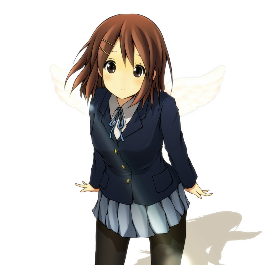 Safebooru Black Legwear Blazer Blush Breasts Brown Eyes Brown Hair 9527