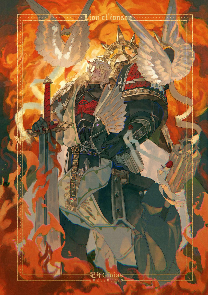 Safebooru - 1boy armor black armor black helmet blonde hair breastplate ...