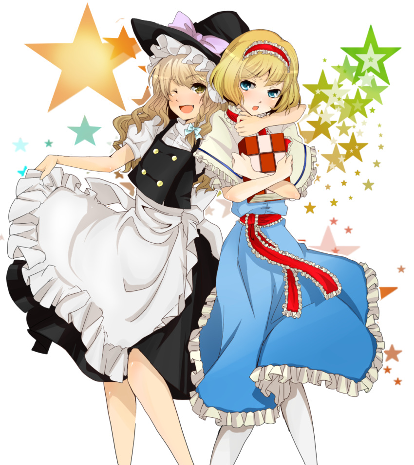 Safebooru - alice margatroid black dress blonde hair blue dress blue eyes book braid cape dress ...