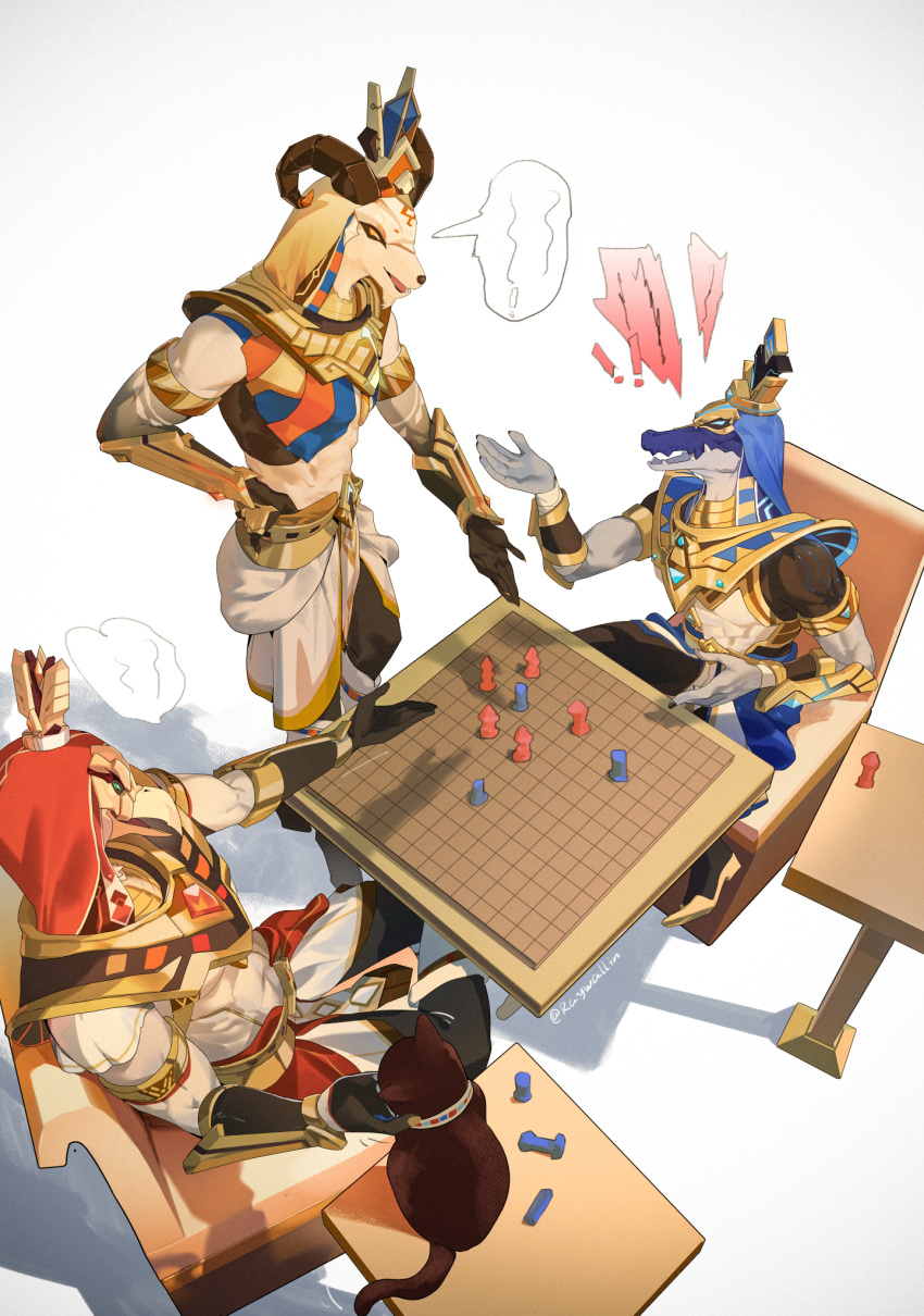 Safebooru - 3boys ancient egyptian clothes angry bird boy board game ...