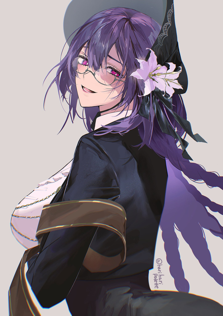 Safebooru - 1girl black bonnet bonnet braid breasts commentary request ...