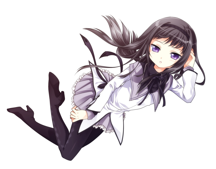 Safebooru - akemi homura black hair blush boots hairband high heels jyuru long hair magical girl ...