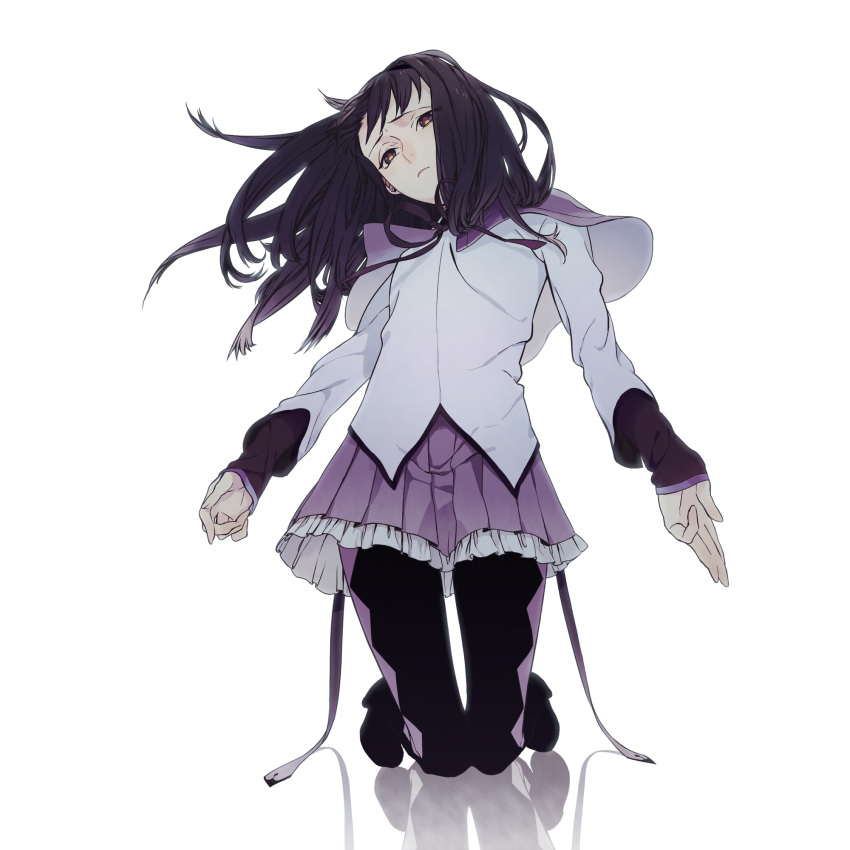 Safebooru - akemi homura black hair highres kneeling long hair magical ...