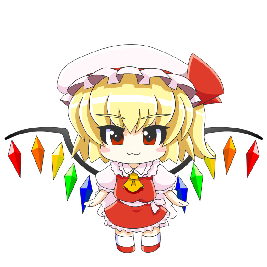 Safebooru - >:3 :3 ascot blonde hair blush blush stickers chibi flandre ...
