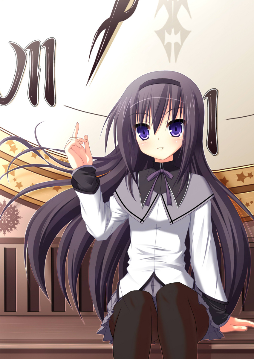Safebooru - absurdres akemi homura black hair clock hairband highres ...