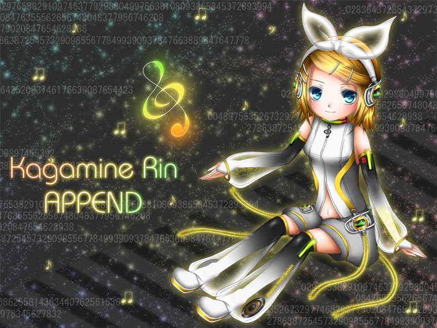 Safebooru - aqua eyes blonde hair bow headphones kagamine rin kagamine ...