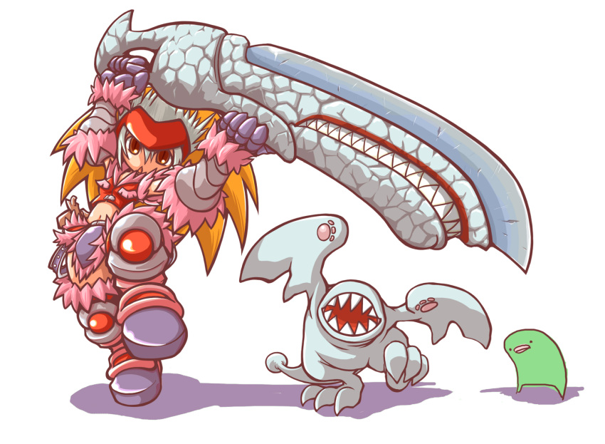 Safebooru - brown eyes chibi classroom claws conga (armor ...