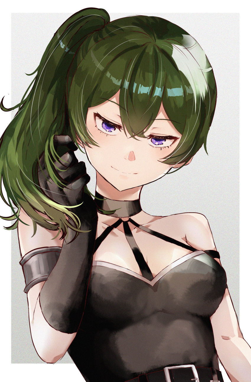 Safebooru - 1girl absurdres armlet belt black belt black choker black dress black gloves choker ...