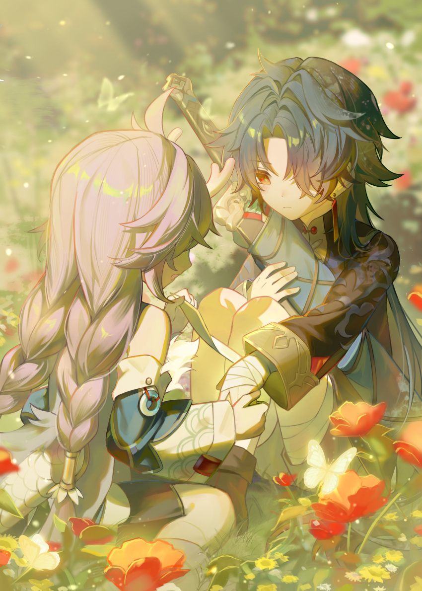 Safebooru - 1boy 1girl absurdres aged down ahoge bailu (honkai: star ...