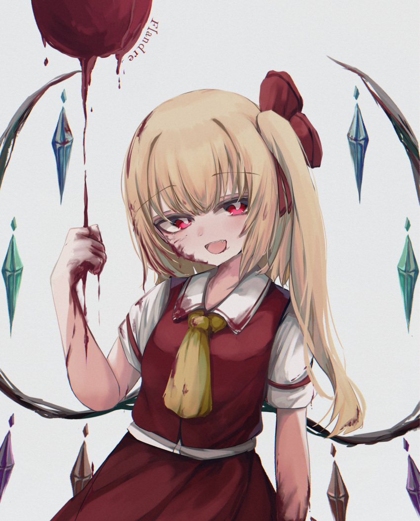 Safebooru - 1girl absurdres ascot blonde hair blood blood on clothes blood on hands cowboy shot ...