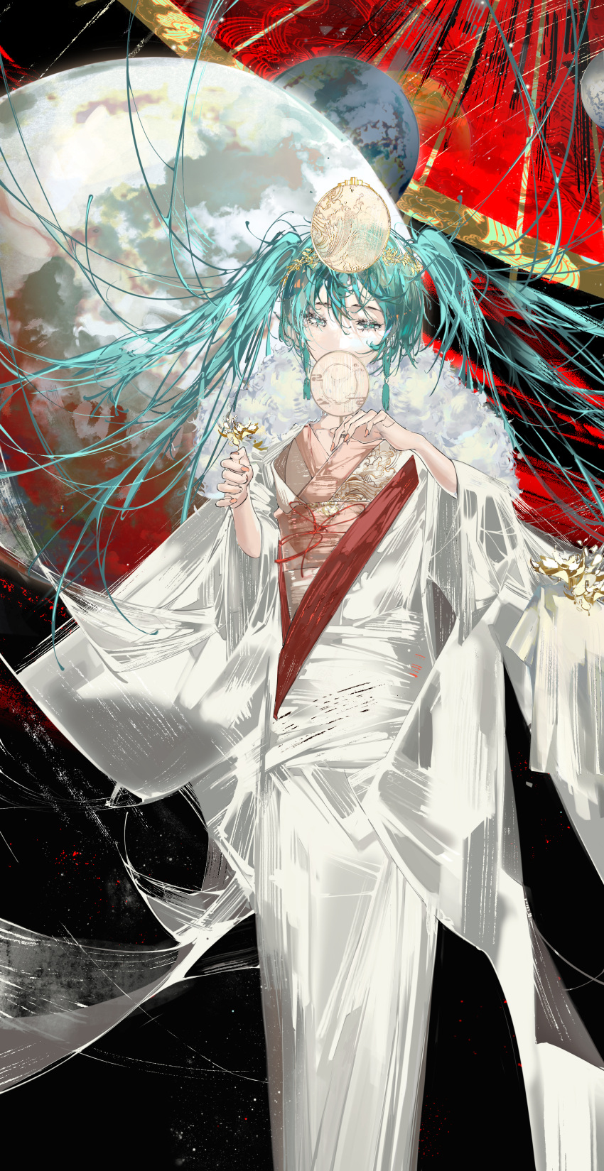 Safebooru - 1girl absurdres alternate costume aqua eyes aqua hair chinese commentary coat ...