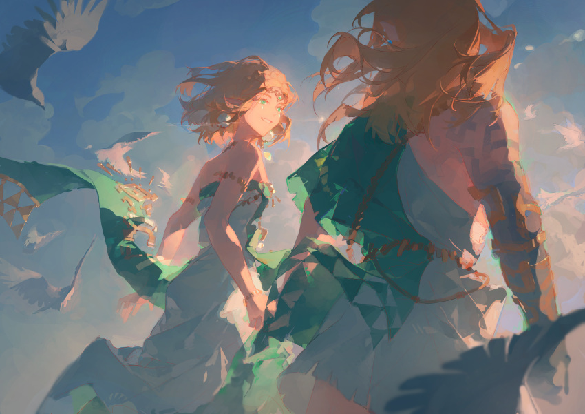 Safebooru - 1boy 1girl absurdres archaic set (zelda) armlet bare ...