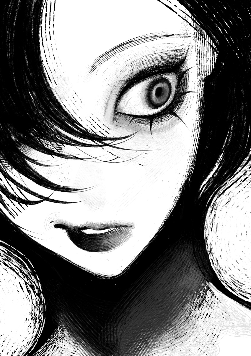 Safebooru Abstract Absurdres Bags Under Eyes Black Lips Check 6443