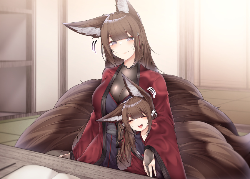 Safebooru - 2girls absurdres amagi-chan (azur lane) amagi (azur lane) animal ear fluff animal ...