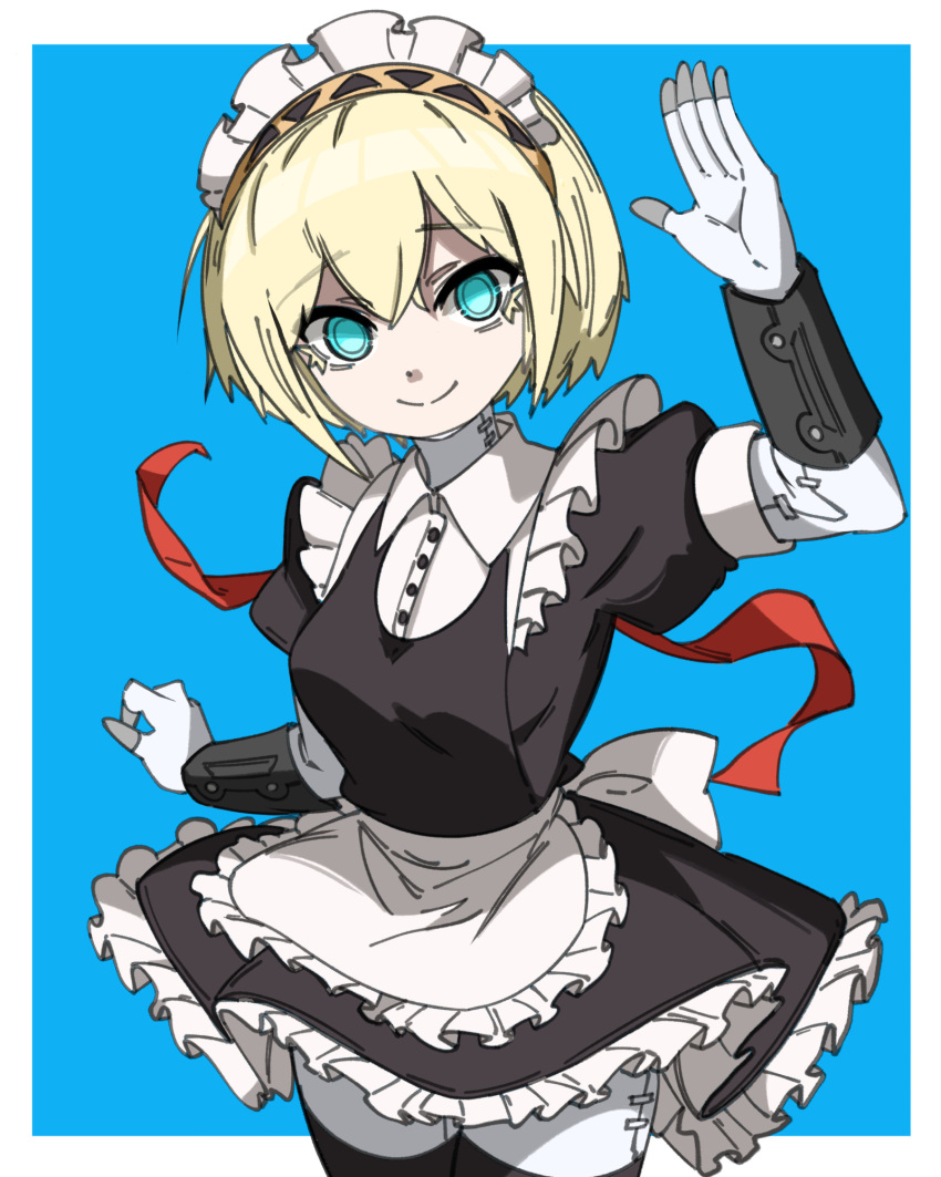 Safebooru - 1girl aigis (persona) android apron black dress black ...