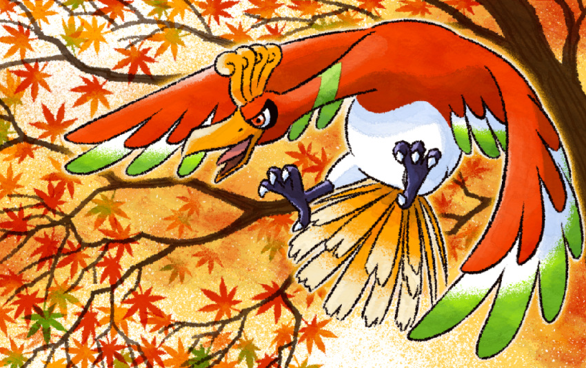 Safebooru - animal focus autumn autumn leaves bird claws commentary ...