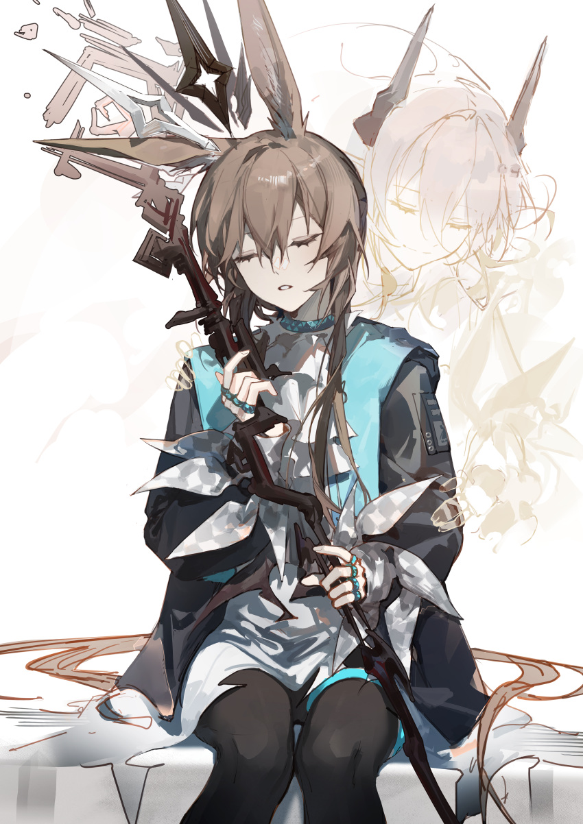 Safebooru - 2girls absurdres amiya (arknights) animal ears arknights ascot black jacket black ...