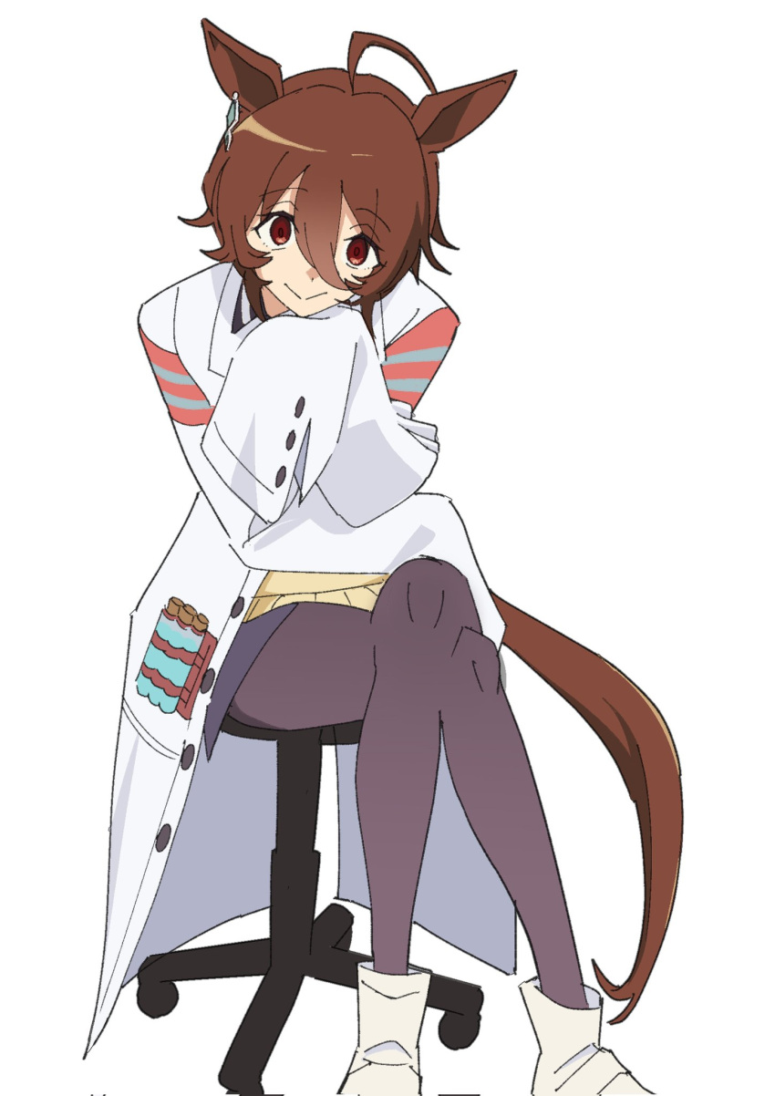 Safebooru - 1girl :> agnes tachyon (umamusume) ahoge animal ears black pantyhose brown hair ...