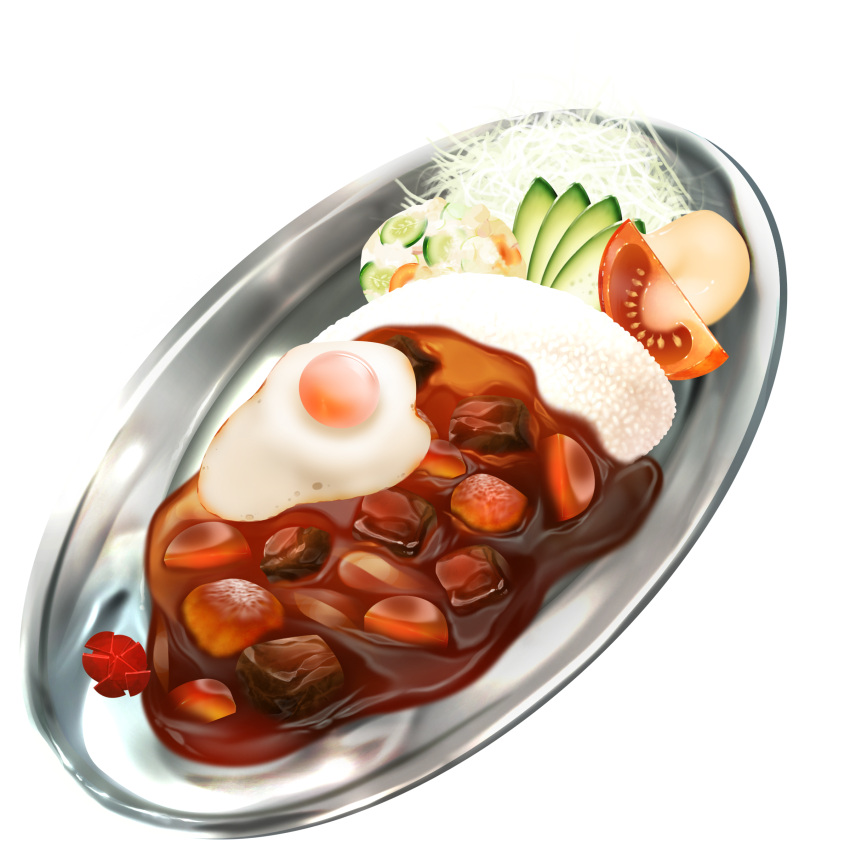 Safebooru - absurdres carrot cucumber cucumber slice curry egg food ...