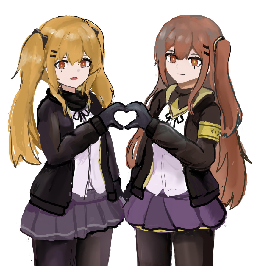 Safebooru - girls frontline heart hands long hair multiple girls scar scar across eye scar on ...