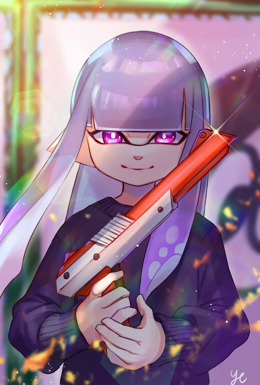 Safebooru - 1girl black sweater blunt bangs blurry blurry background ...