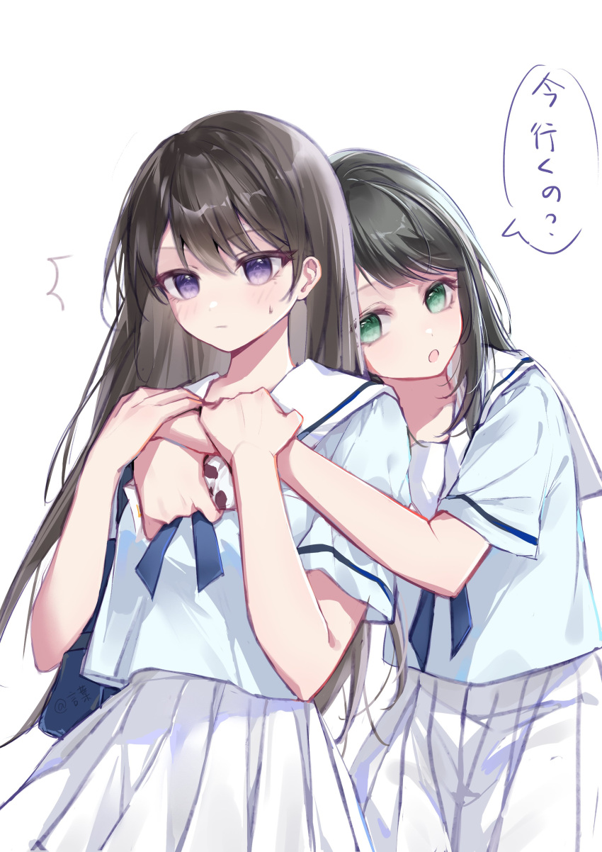 Safebooru - 2girls absurdres bang dream! bang dream! it's mygo!!!!! black hair blue shirt blush ...