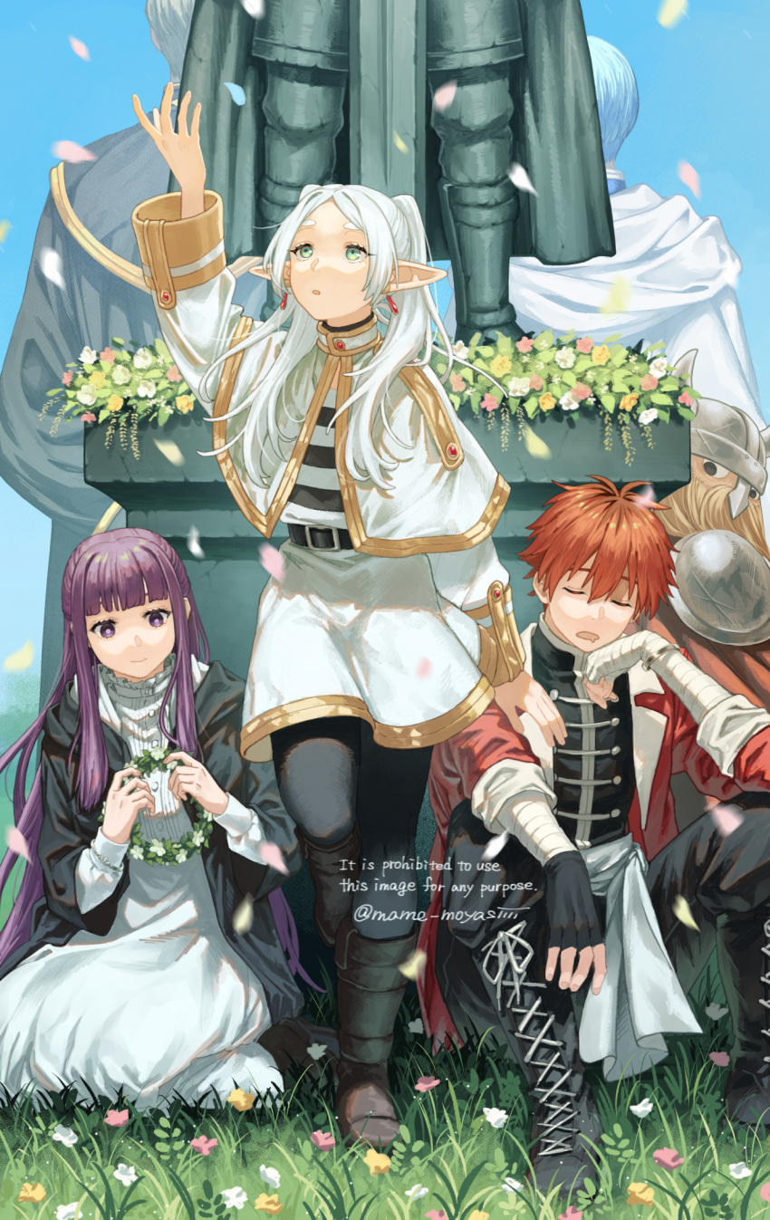 Safebooru - 2girls 4boys armor artist name bandaged arm bandages beard ...