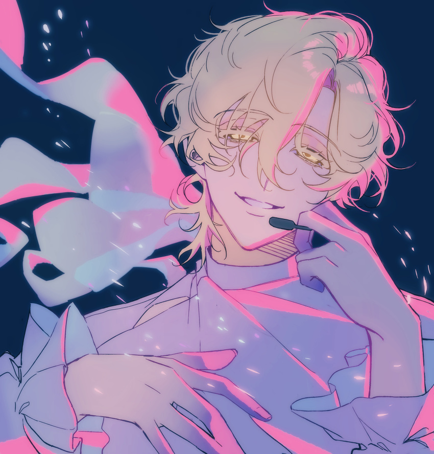 Safebooru - 1boy absurdres alien stage blonde hair blue background ...