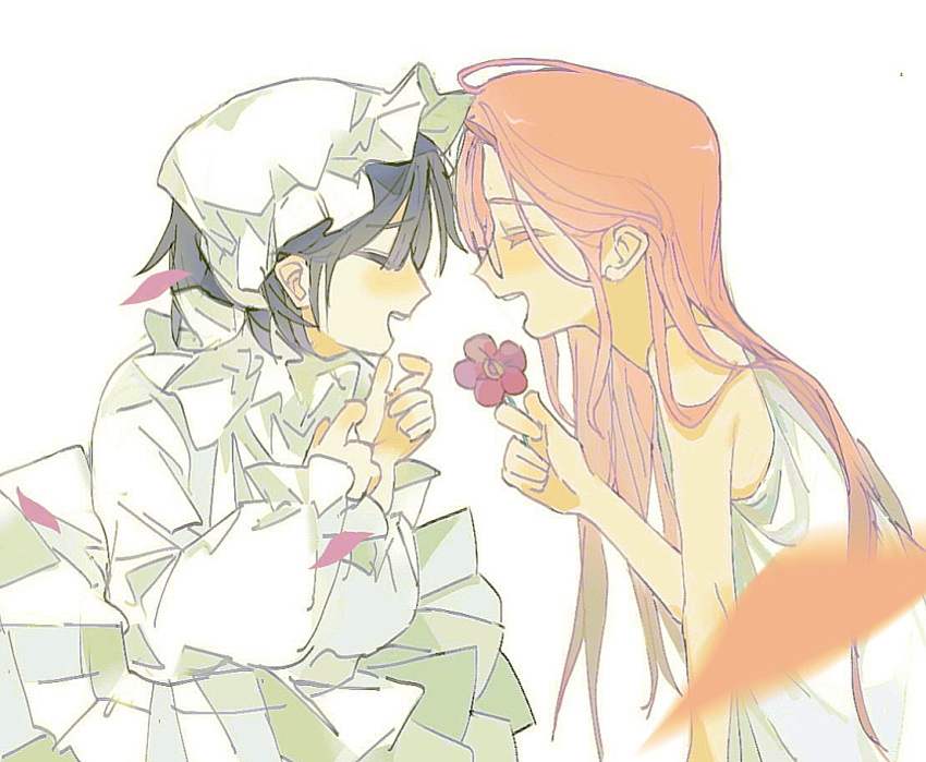 Safebooru - 2girls aged down alien stage black hair bonnet chinese commentary closed eyes ...