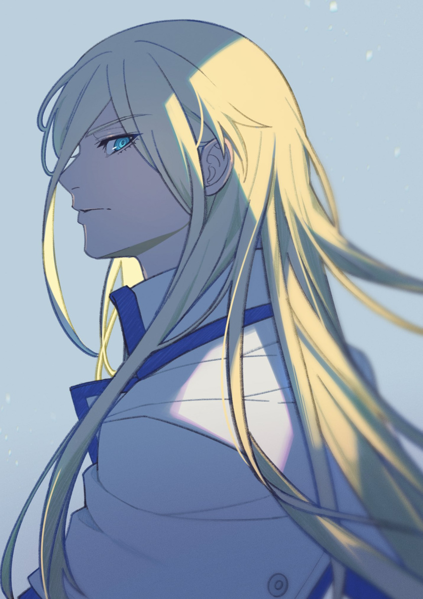 Safebooru - 1boy ark1478 bishounen blonde hair blue background blue ...