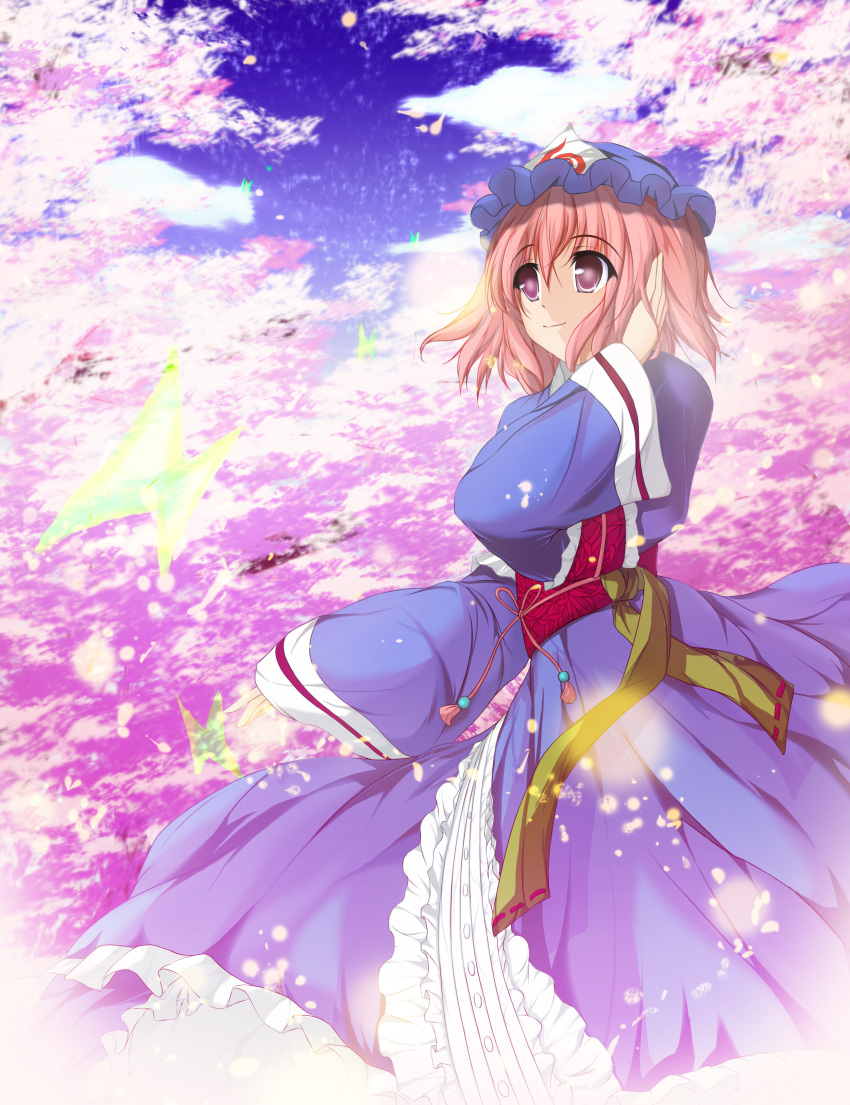 Safebooru - absurdres butterfly cherry blossoms ghost highres hitodama ...