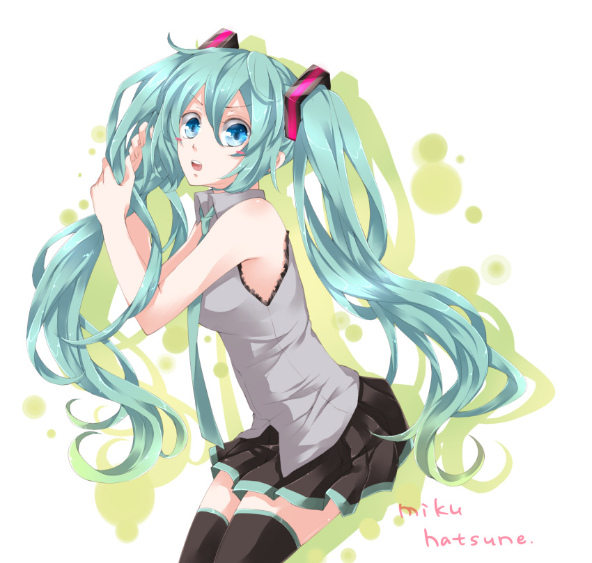 Safebooru - 1girl aqua hair blue eyes character name ginshachi hatsune miku highres long hair ...