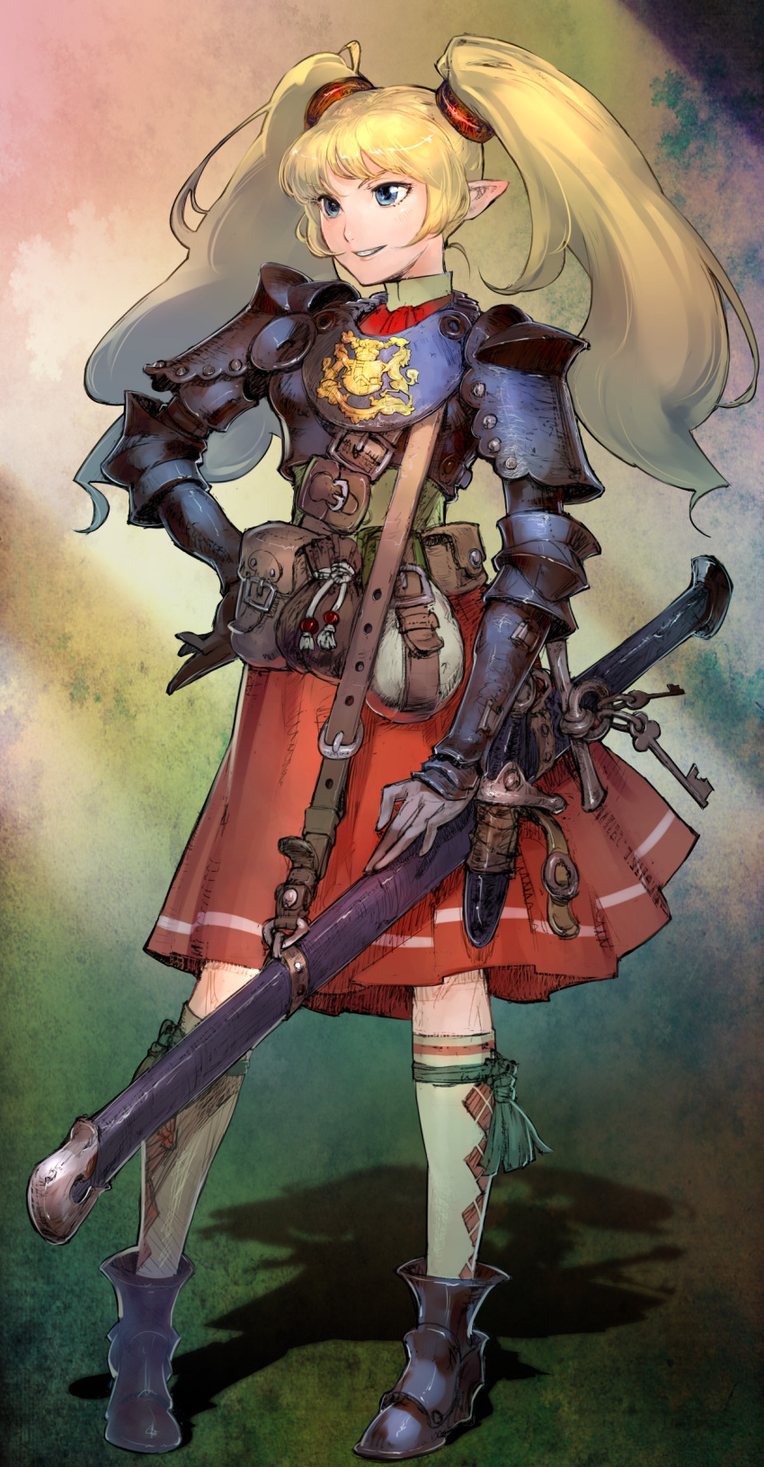 Safebooru - armor asa (y-asa) blonde blonde hair blue eyes boots dagger ...
