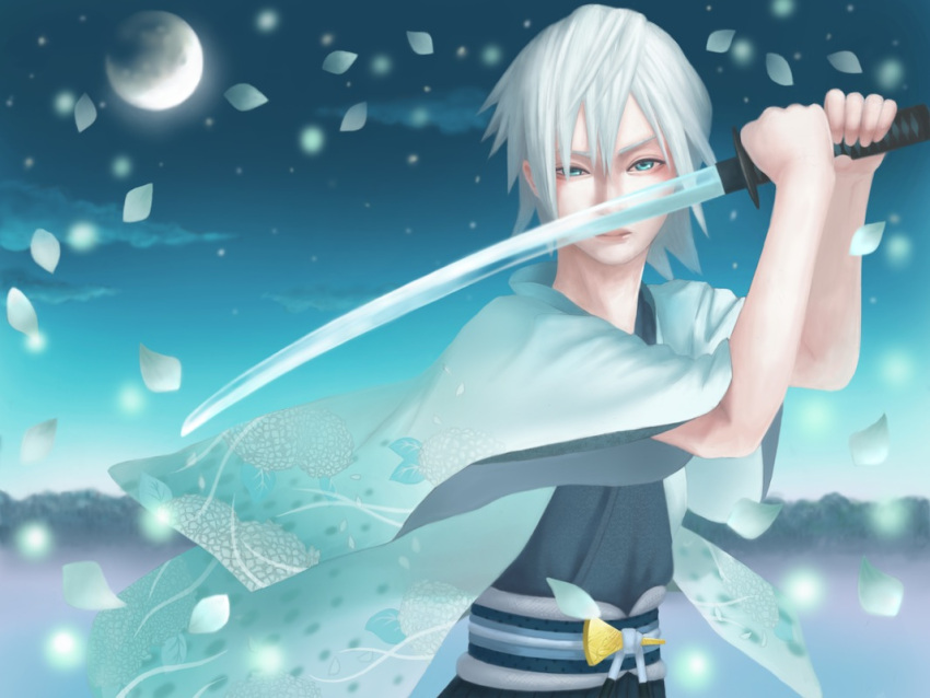 Safebooru - blue eyes crescent moon gyuunyuu (oriko milk) japanese ...