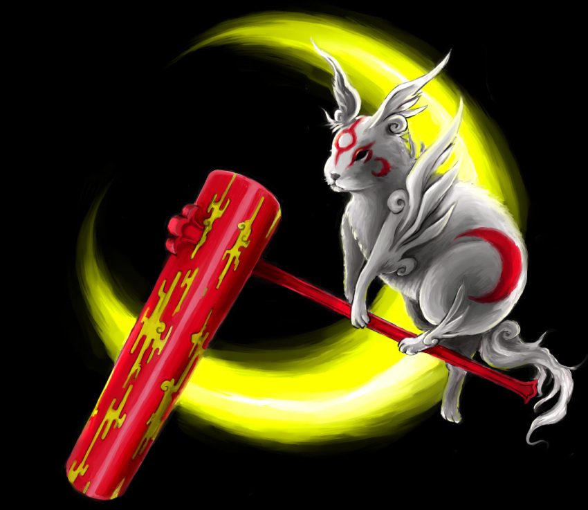 Safebooru - amaterasu crescent moon hammer ma nyan (nyao mao nyao) moon ...