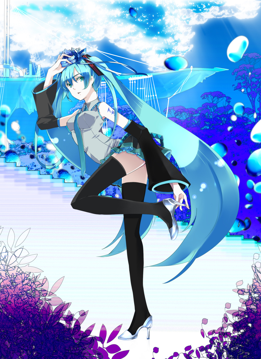 Safebooru - aqua eyes aqua hair bad id crown detached sleeves glass ...