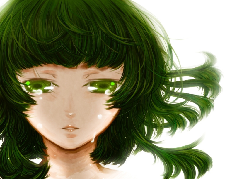 Safebooru - close green eyes green hair gumi tears vocaloid | 657224
