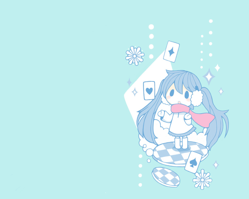 Safebooru - blue hair hatsune miku scarf twintails vocaloid | 659038