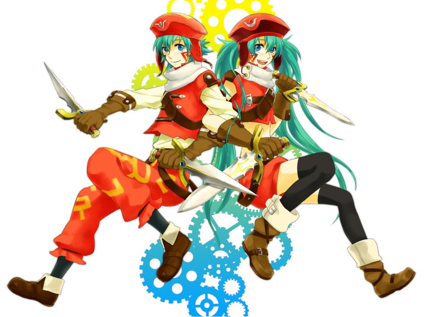 Safebooru - .hack//quantum apoi aqua hair belt black legwear blade blue ...